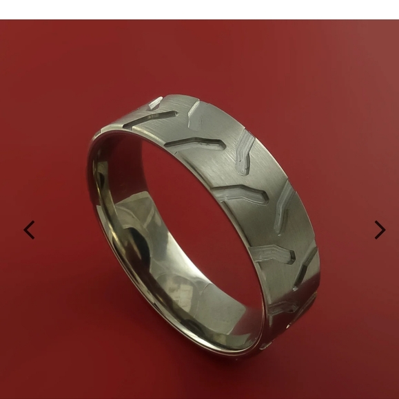 Other | Titanium Ring With Tractor Tire Tread Pattern Inlay Custom Made ...